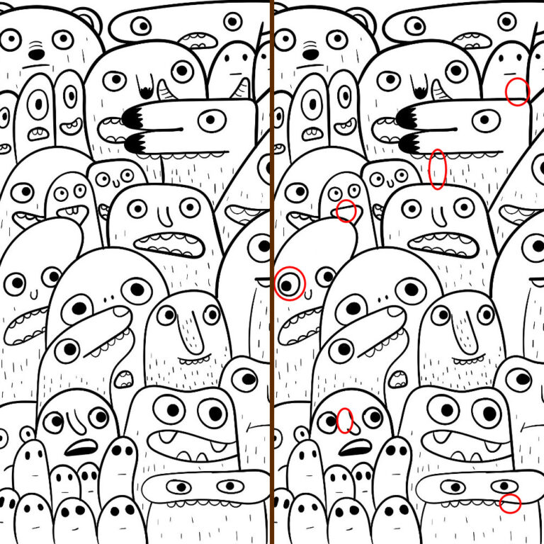 Finde 6 Fehler im Suchbild: 3 Kinder Suchbilder - DasKIAS